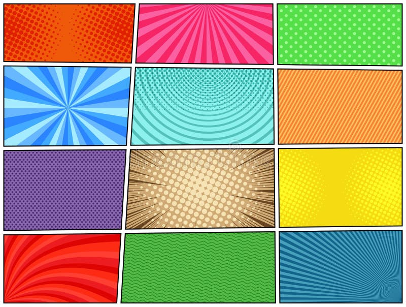 Comic book backgrounds set stock vector. Illustration of album - 117095733