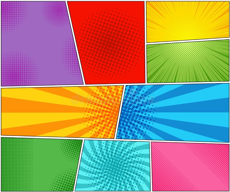 Comic book backgrounds set stock vector. Illustration of colorful ...