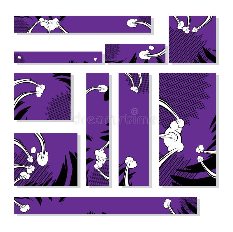 Comic Book Banner Set Illustration. Pop Art Banners Stock Vector ...