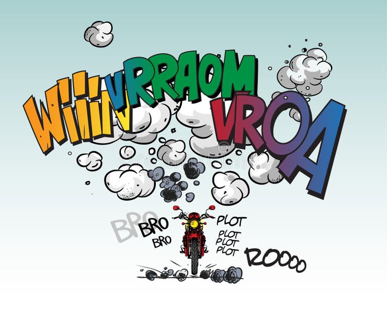 Comic book bike sounds. stock vector. Illustration of humor - 10708573