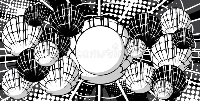 Comics Presentation Poster with Blank Sphere for Text. Abstract Busy ...