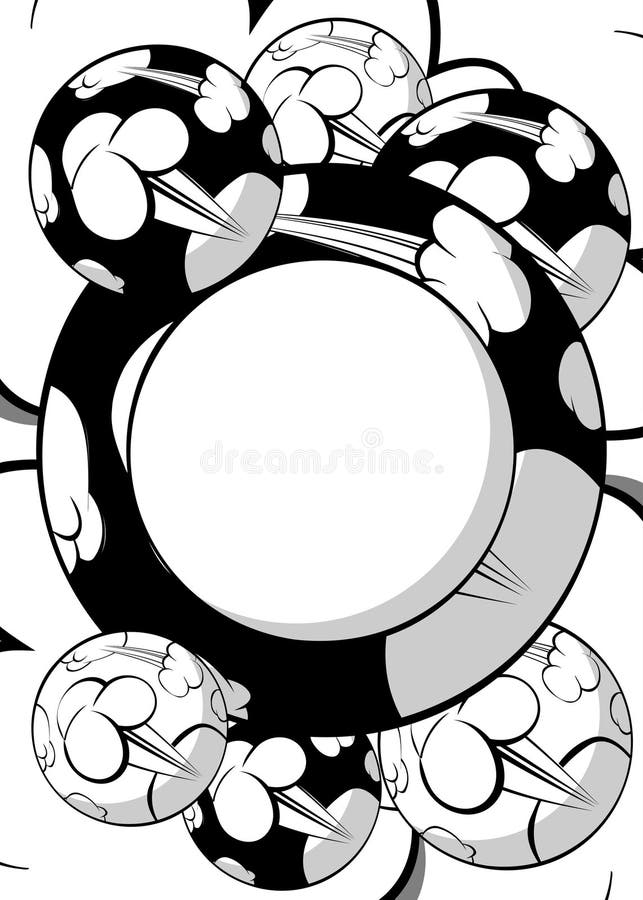 Comics Presentation Poster with Blank Sphere for Text. Abstract Busy ...