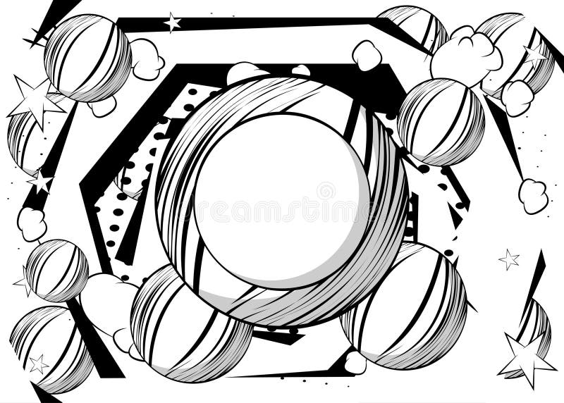 Comic Book Black and White Advertising Background. Stock Vector ...