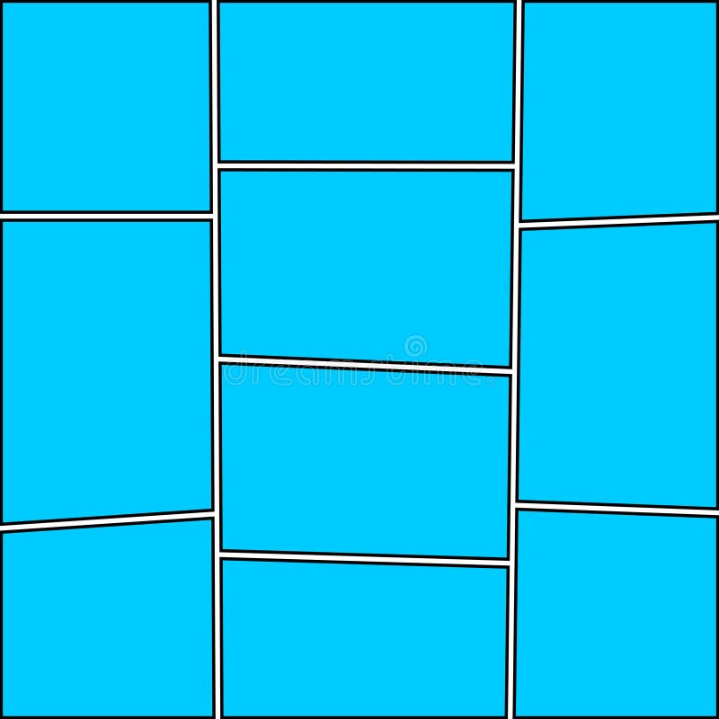 Comic Book Blue Blank Manga Concept Stock Vector - Illustration of ...