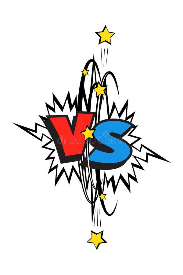 Comic Book Blue and Red Versus Logo. Vector VS Icon. Stock Vector ...