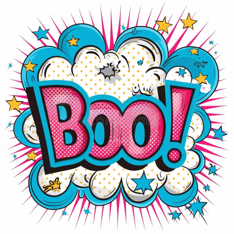 Comic Book BOO! , Speech Bubble Design, Explosion Vector, Pastel ...