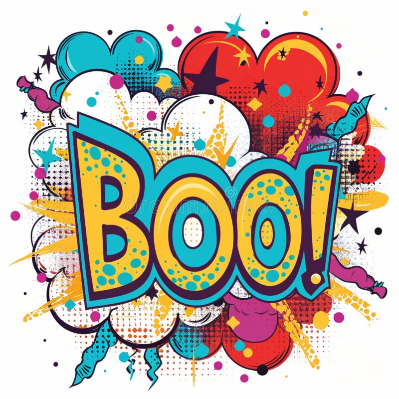 Comic Book BOO! , Speech Bubble Design, Explosion Vector, Pastel ...