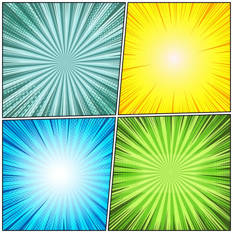 Comic Book Bright Backgrounds Set Stock Vector - Illustration of book ...