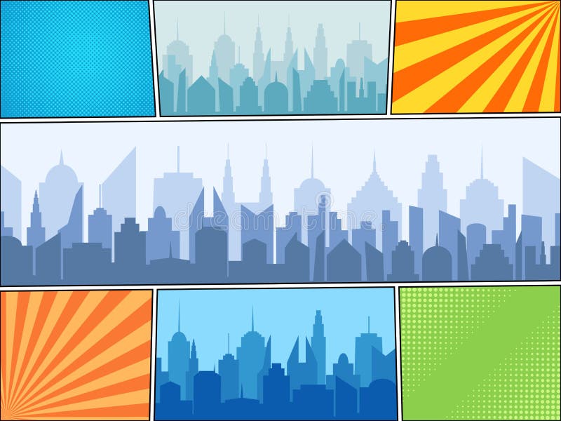 Comic Book Bright Horizontal Template Stock Vector - Illustration of ...