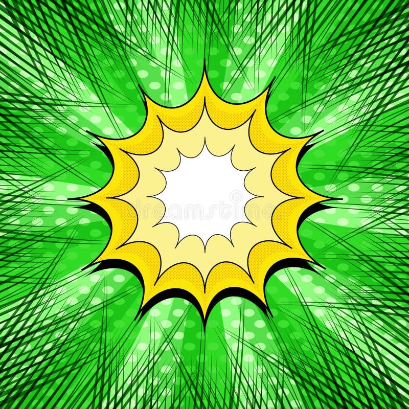 Comic Book Bright Green Template Stock Vector - Illustration of blank ...