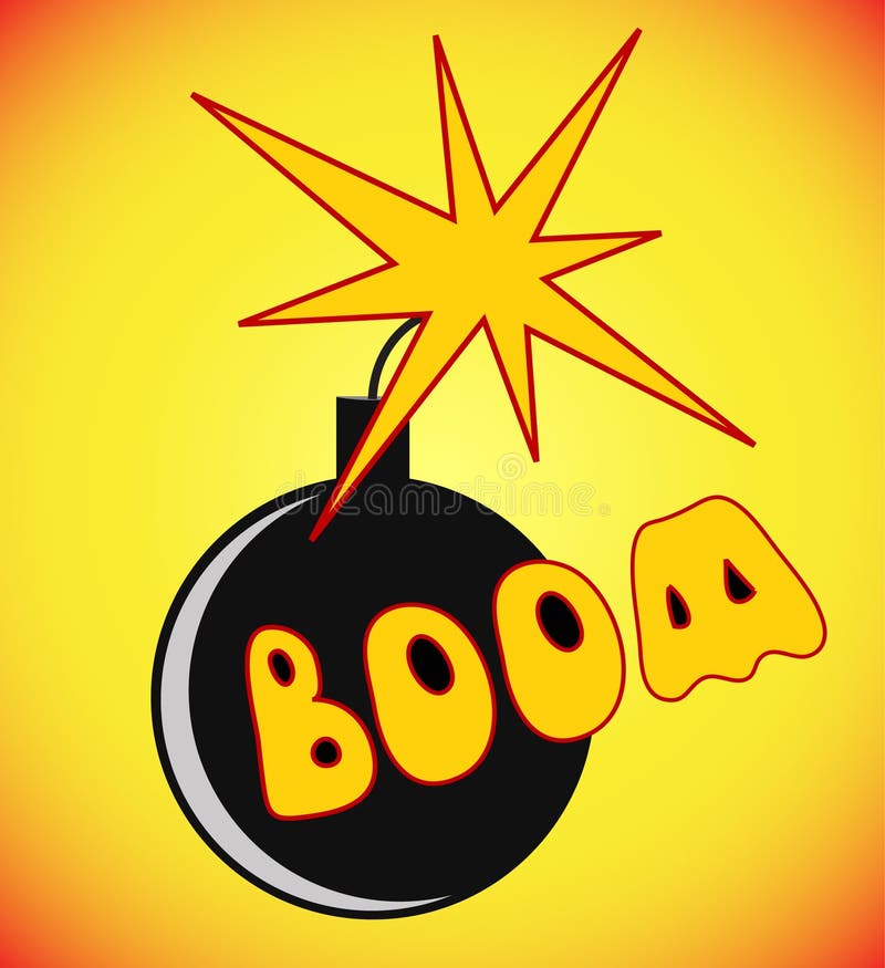 Comic Book Cartoon Bomb with Fire Expression and Boom Text. Vector ...
