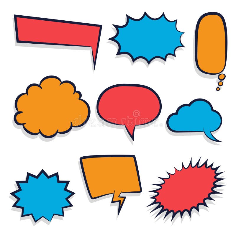 Comic Book Colored Empty Speech Bubble For Text Stock Vector Illustration Of Element Design