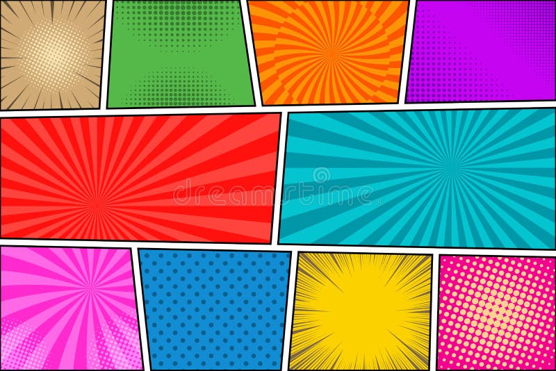 Comic Book Colorful Background Stock Vector - Illustration of border ...