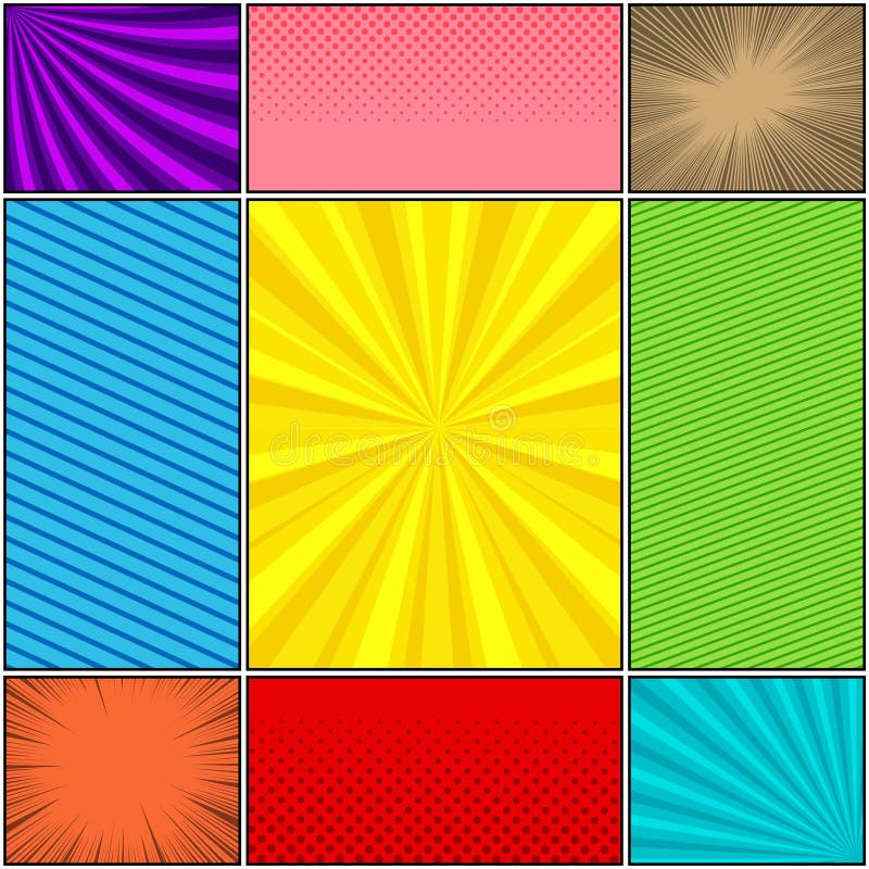 Comic book backgrounds set stock vector. Illustration of decorative ...
