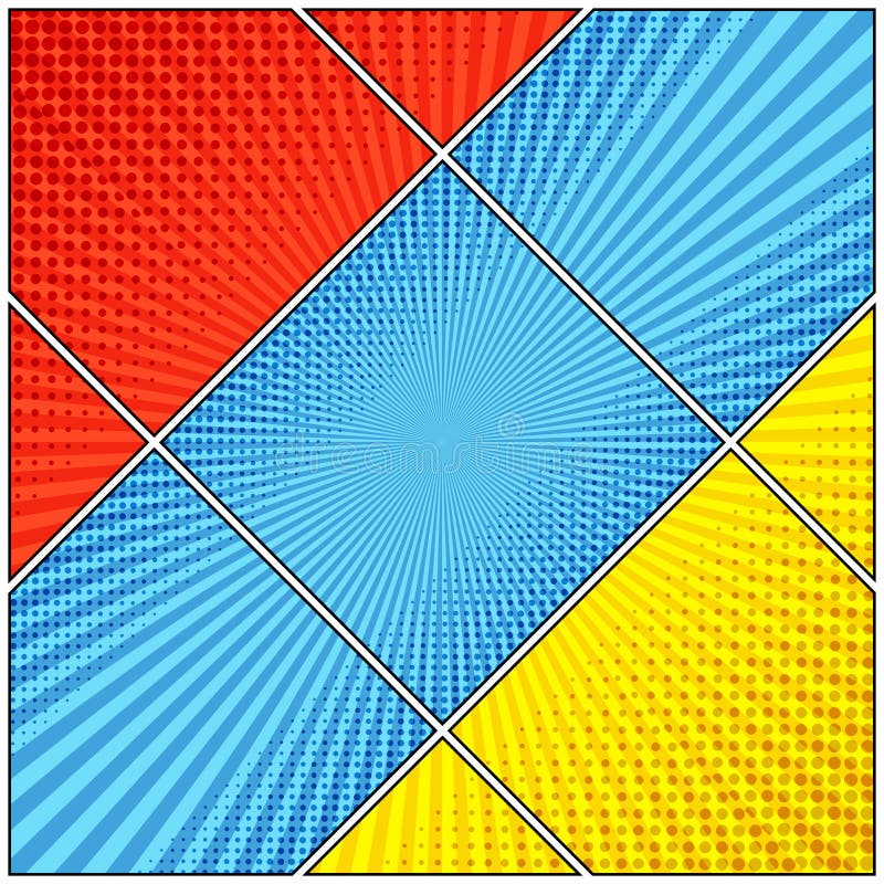 Comic Book Colorful Diagonal Composition Stock Vector - Illustration of ...