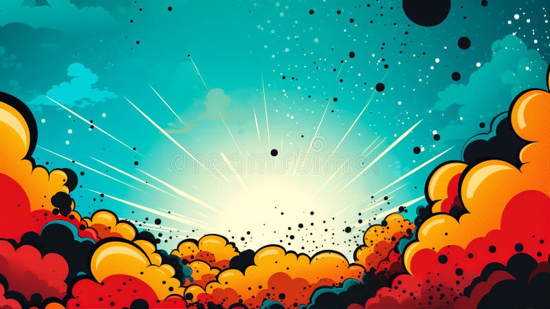 Comic Book Colourful Background Stock Illustration - Illustration of ...