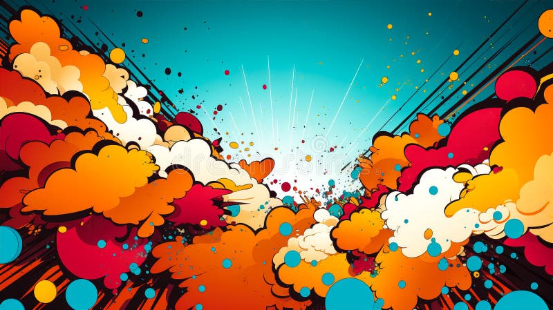 Comic Book Colourful Background Stock Illustration - Illustration of ...