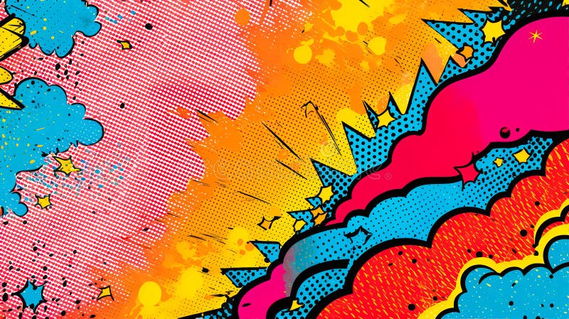 Comic Book Colourful Background Stock Illustration - Illustration of ...