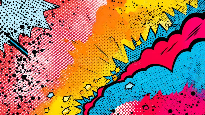 Comic Book Colourful Background Stock Illustration - Illustration of ...