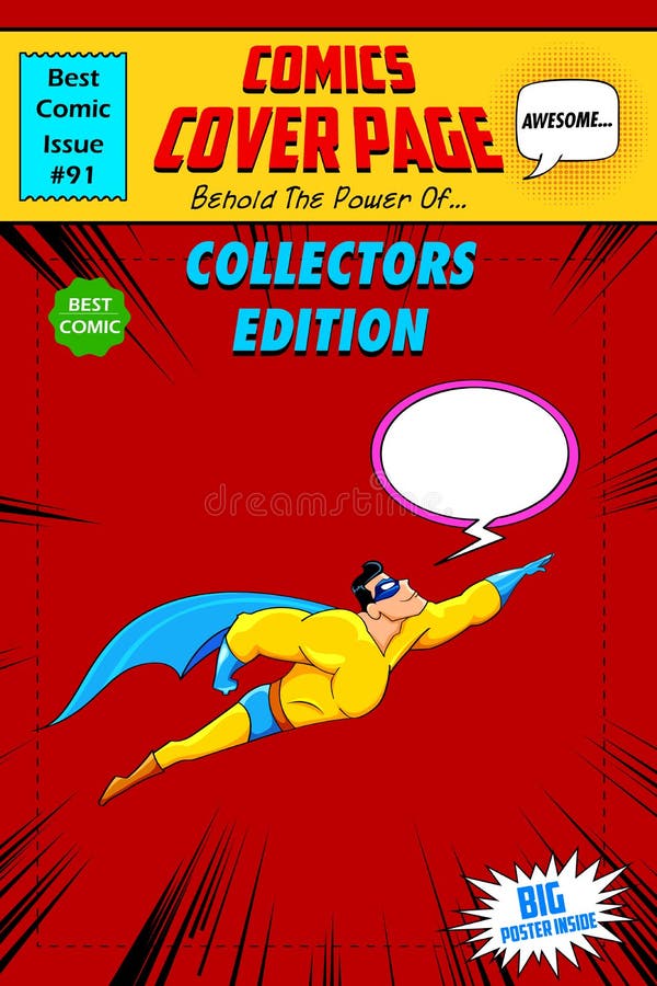 Comic Book Cover. Vintage Comics Magazine Layout Stock Vector ...