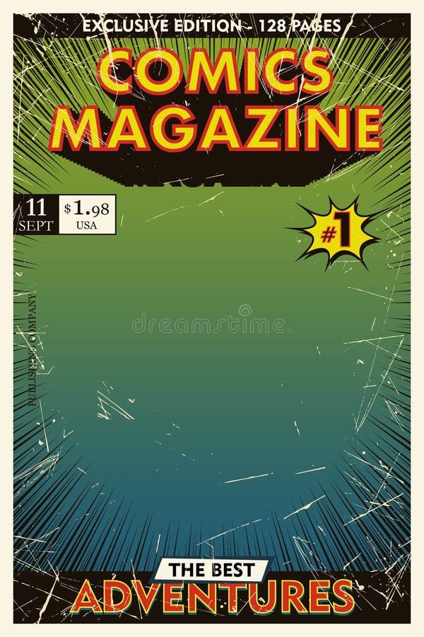 Comic Book Cover Retro. Background Gradient. Vector Illustration. Stock ...