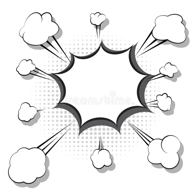 Comic Book Style Explosion Expression Cloud Retro Design. Burst Stock ...