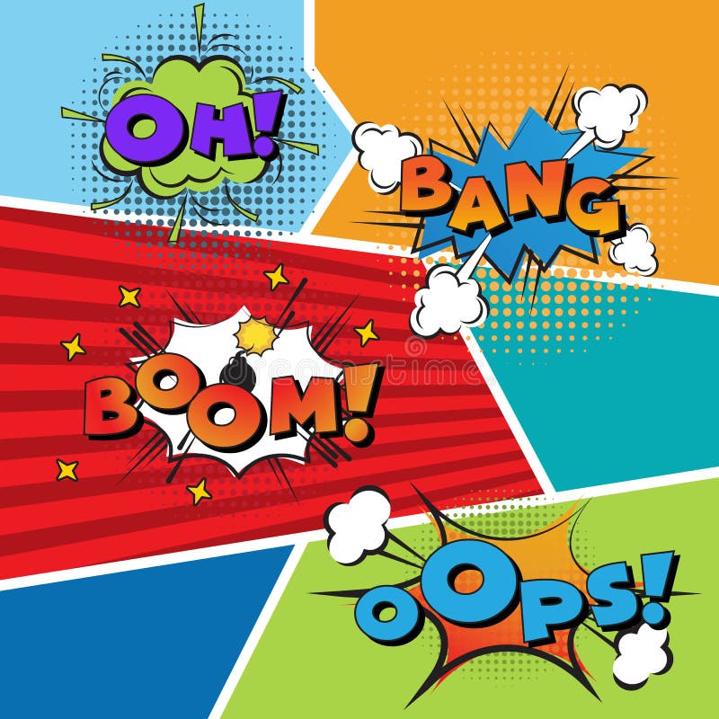 Comic Book Design Element Vector Stock Illustration - Illustration of ...