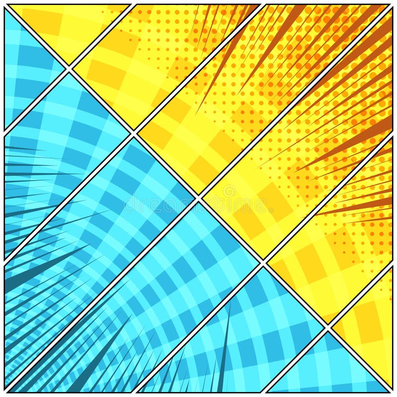 Diagonal Comic Book Manga Orange Green Speed of Light Background Stock ...