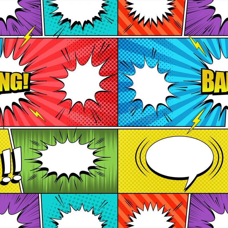 Comic Book Elegant Seamless Pattern Stock Vector - Illustration of ...