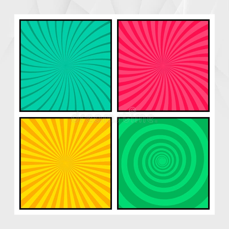 Comic Book Empty Page Template with Different Pattern Style Stock ...