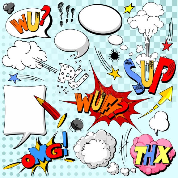 Comic Book Explosion Word Bubbles Stock Illustrations – 883 Comic Book ...