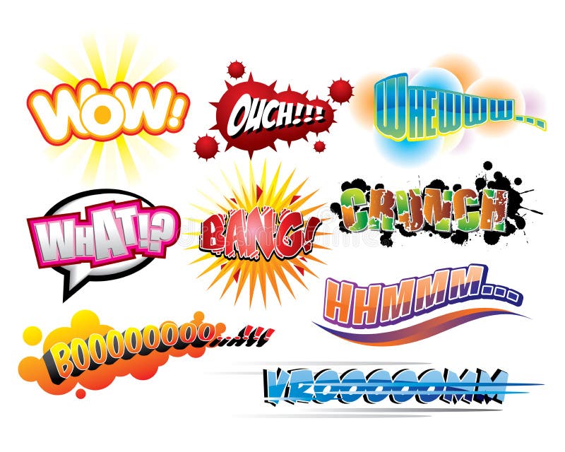 Comic Book Explosion with Word Bubbles Stock Vector - Illustration of ...