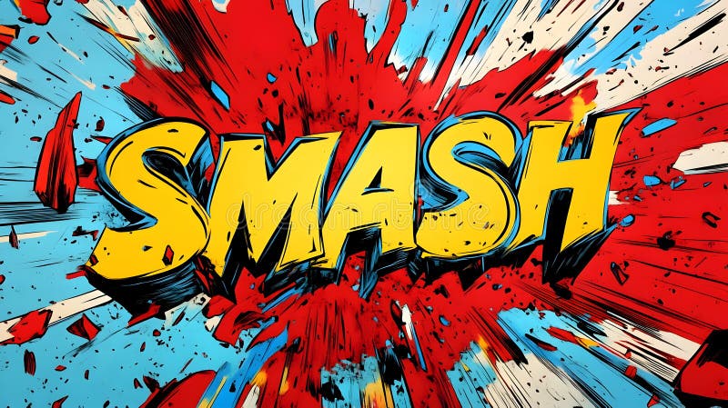 Comic Book Explosion Art with Smash in Bold Colors Stock Illustration ...