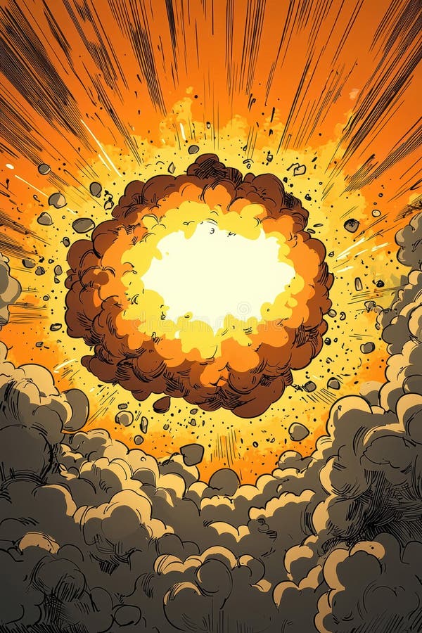 Comic Book Explosion Artwork with Speech Bubbles and Splatter Effects ...