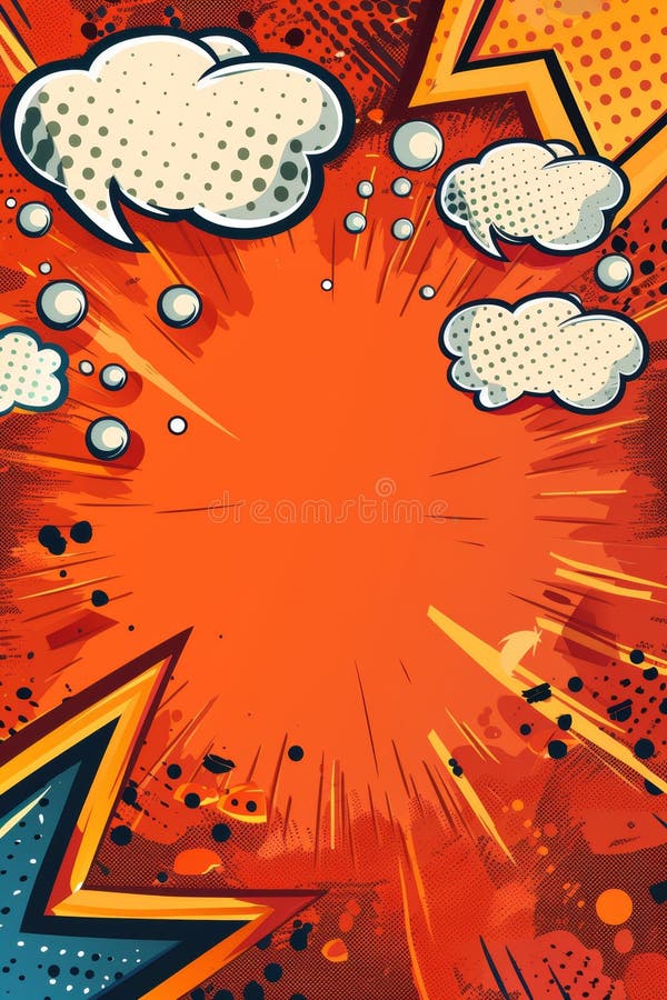 Comic Book Explosion Background with Halftone Effects and Speech ...