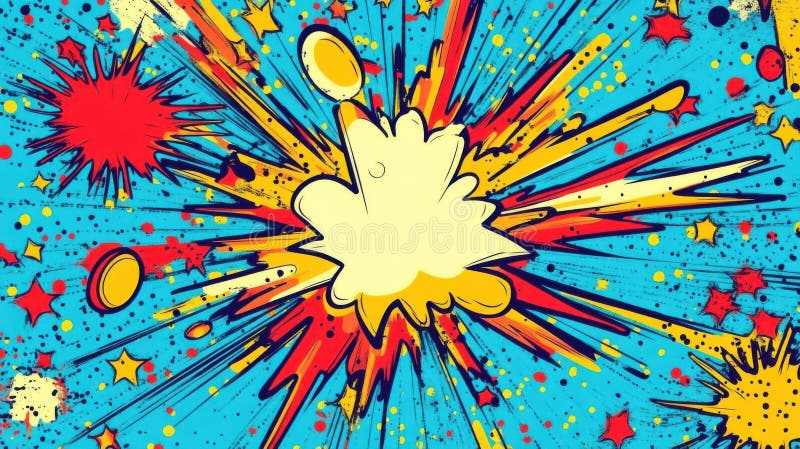 Comic Book Explosion Background. Pop Art Retro Vector Illustration ...