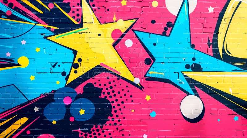 Comic Book Explosion Background. Pop Art Style of Graffiti Background ...