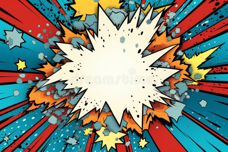 Comic Book Explosion Background. Pop Art Style. Vector Illustration ...