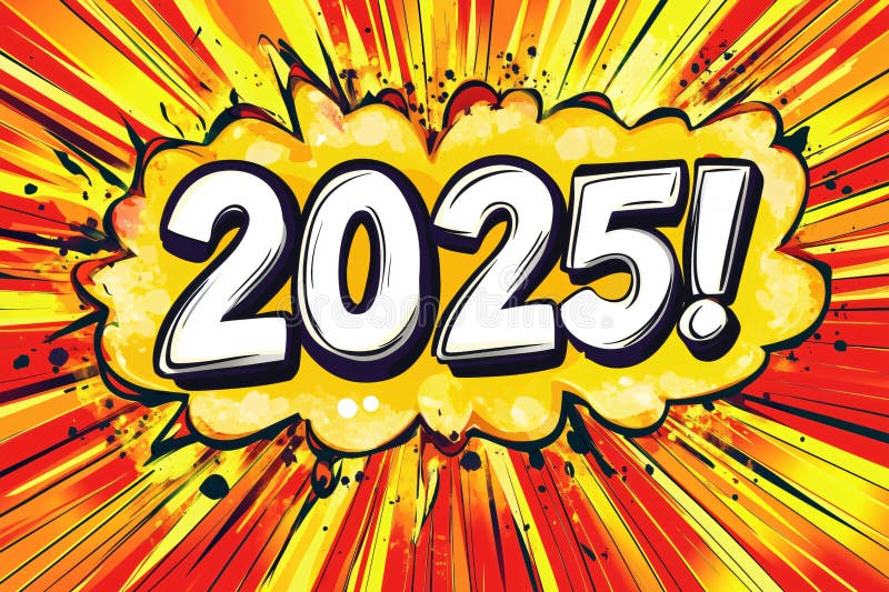 2025 Comic Book Explosion Celebrating Year Success Stock Illustration ...