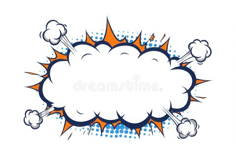 Comic Book Explosion with Cloud and Orange Spikes Graphic Stock ...