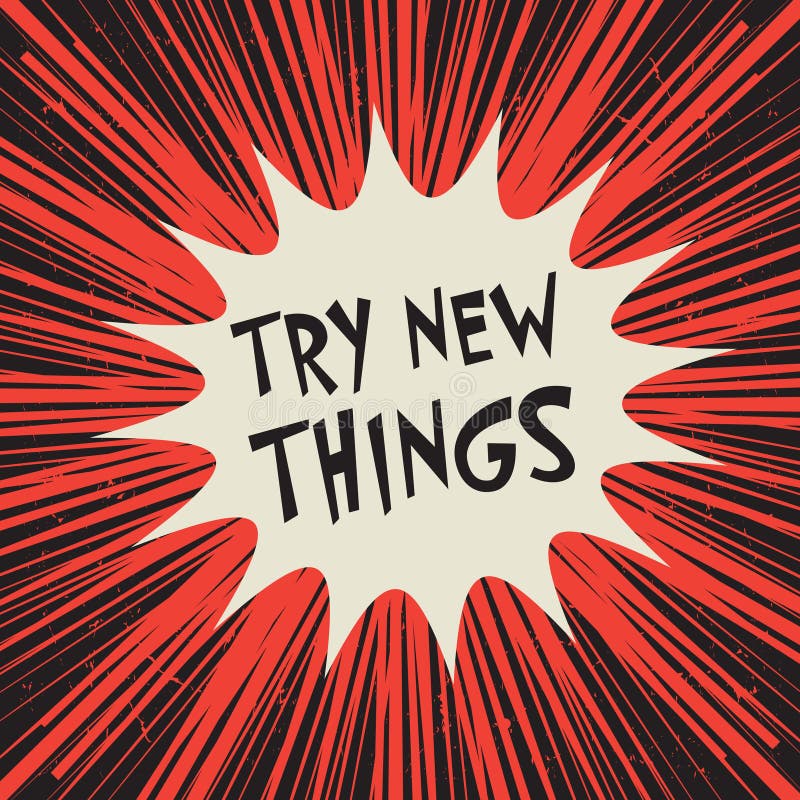 Comic Book Explosion Concept with Text Try New Things Stock Vector ...