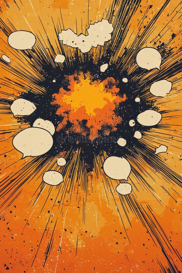 Comic Book Explosion with Dynamic Burst of Colors and Lines Stock Photo ...