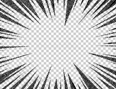 Comic Book Explosion Effect on Transparent Background. High Speed ...