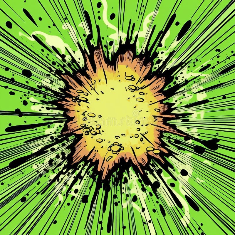 Comic Book Explosion on Green Background Stock Illustration ...