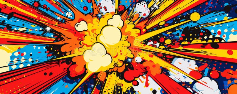 Comic Book Explosion Illustration with Vibrant Colors Stock Photo ...