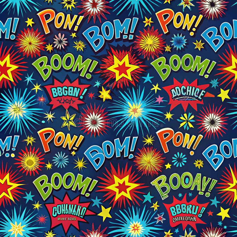 Comic Book Explosion Pattern Stock Illustration - Illustration of ...