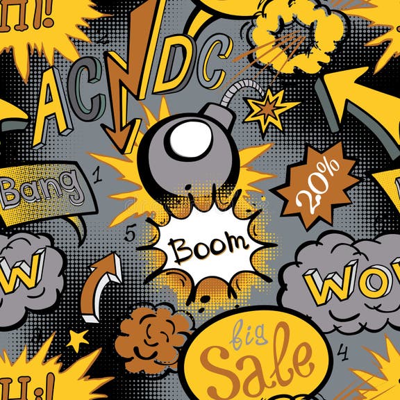 Comic Book Explosion Pattern, Vector Illustration Seamless Stock Vector ...