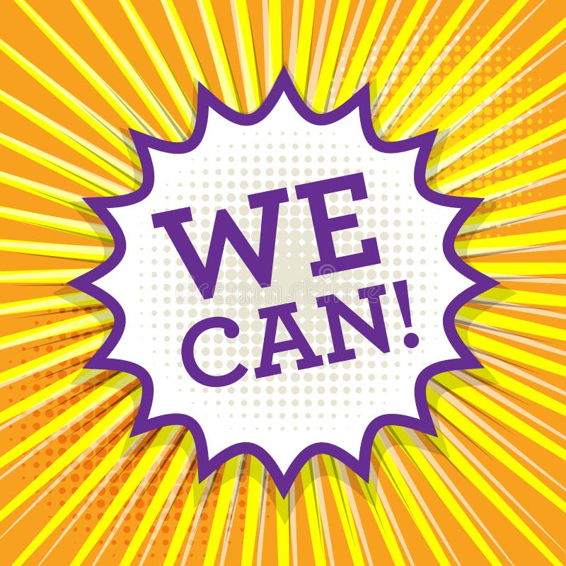 Comic Book Explosion with Text we Can Stock Vector - Illustration of ...