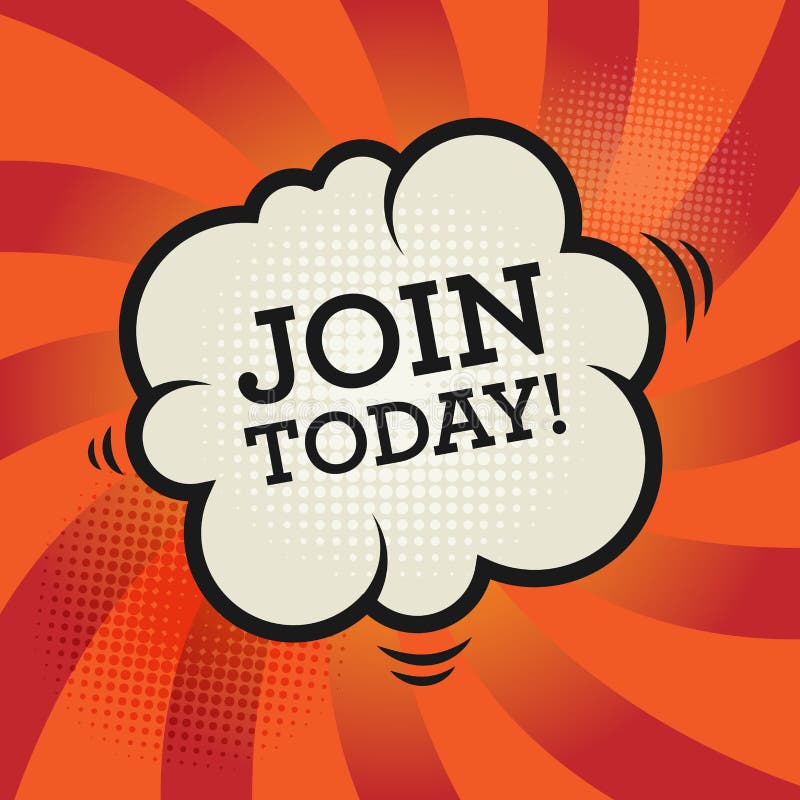 Comic Book Explosion with Text Join Today Stock Vector - Illustration ...