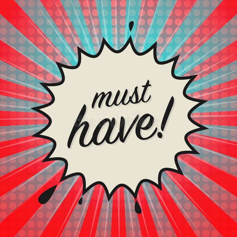 Comic Book Explosion with Text Must Have Stock Vector - Illustration of ...